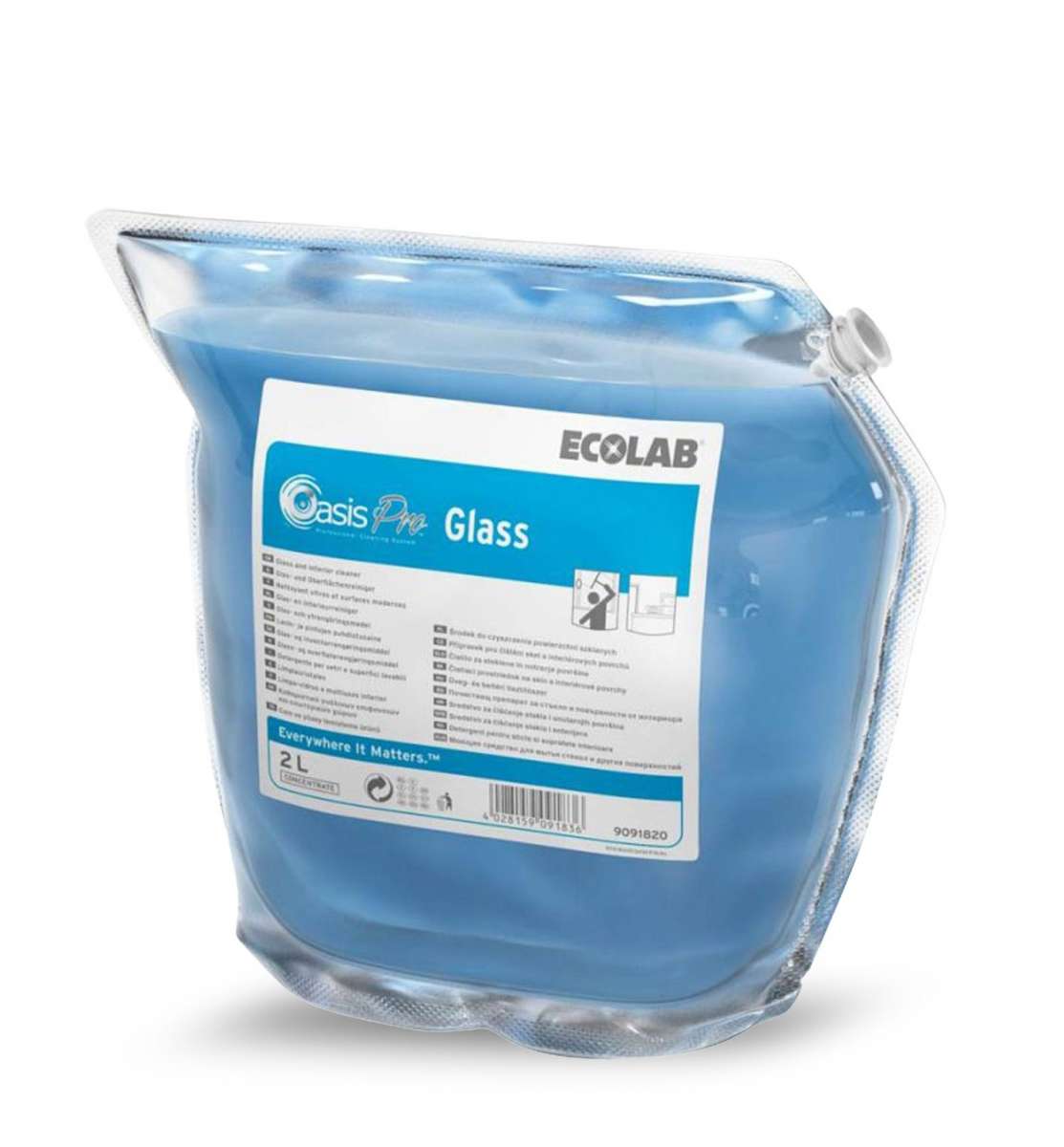OASIS PRO GLASS ECOLAB Lt. 2 - Detergente per vetri
